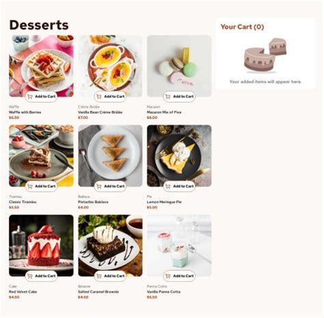 Frontend Mentor React Build Product List With Cart Main Coding Challenge Solution