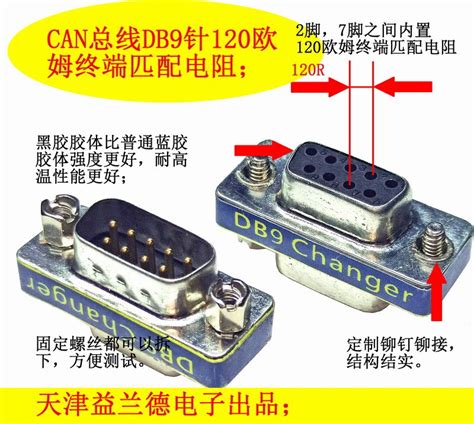 CAN Bus Termination Resistor DB9 Changer 120Ohm Grandado