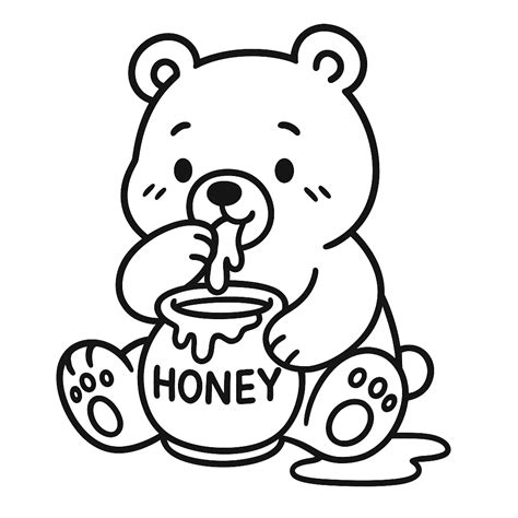 Honey Bear Coloring Pages