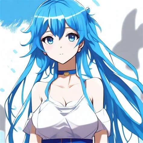 Vibrant Blue Haired Anime Girl