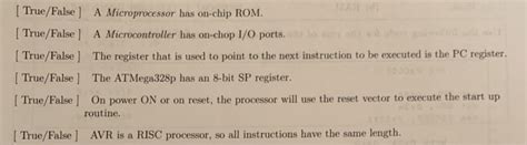 solved true false] a microprocessor has on chip rom