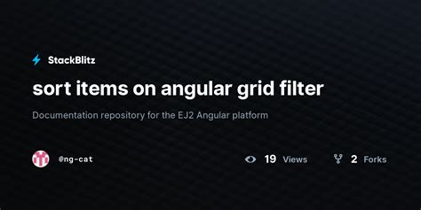 Sort Items On Angular Grid Filter Stackblitz