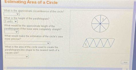 solved estimating area of a circle what is the approximate
