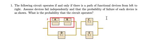 Solved The Following Circuit Operates If And Only If There Chegg