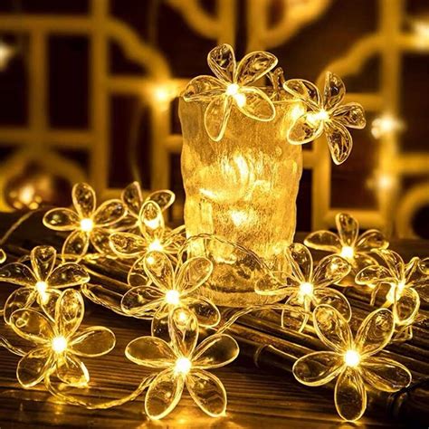 Fielegen 20 Led Cherry Blossom Flower String Lights For