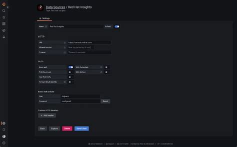 integrate grafana and red hat insights through apis