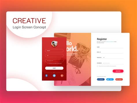 Creative Login Screen Designs By Excellent WebWorld On Dribbble