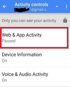 How To Turn On Web And App Activity Android Phone