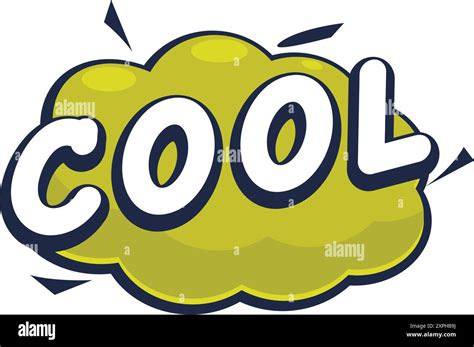 Cartoon Cloud Is Showing The Word Cool Using A Vintage Comic Book Style