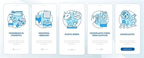 Onboarding Mobile App Screen Featuring Concepts Of Microplastic Types