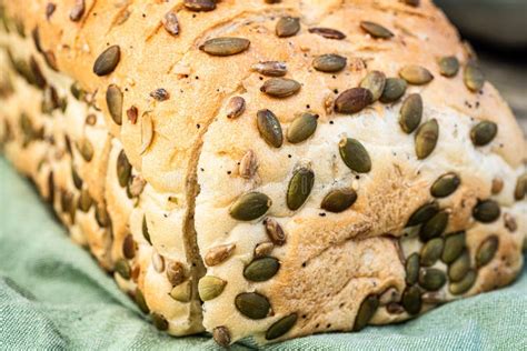 Pumpkin Seeded Sliced Bread Loaf Stock Image Image Of Rustic Bread
