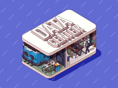 Premium Vector Data Center Concept In 3d Isometric Graphic Design Infrastructure For Data