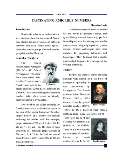 Pdf Fascinating Amicable Numbers