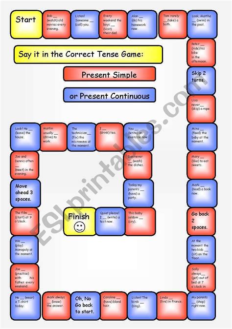 Game Present Simple Continuous ESL Worksheet By Liati