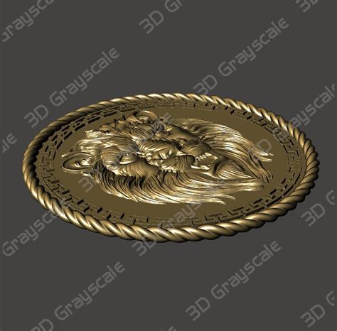 Lion Coin Height Map For Laser Engraving Cnc 3d Modeling 3d Grayscale Lion Coin Height Map For Laser Engraving Cnc 3d Modeling 3d Grayscale