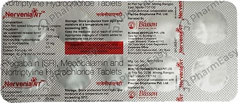 Nervenia Nt Strip Of 10 Tablets Uses Side Effects Price And Dosage