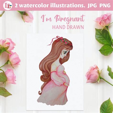 Couple Clipart Pregnant Girl Clipart Masterbundles