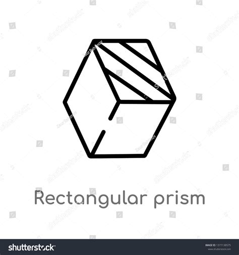 Rectangular Prism Vector Line Icon Simple Stock Vector Royalty Free 1377138575 Shutterstock