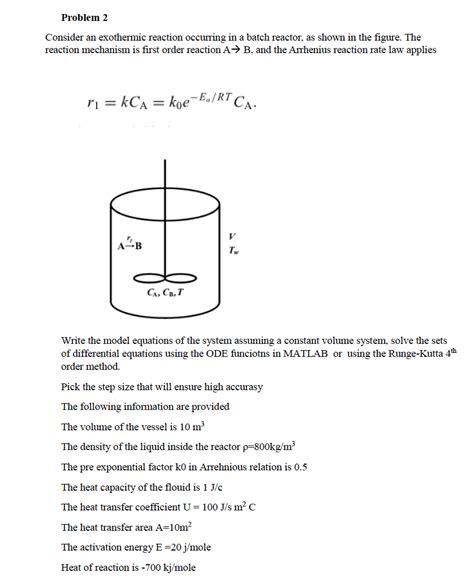 Solved Problem Consider An Exothermic Reaction Occurring Chegg