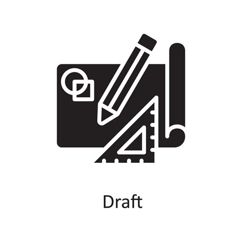 Draft Vector Solid Icon Design Illustration Design And Development Symbol On White Background