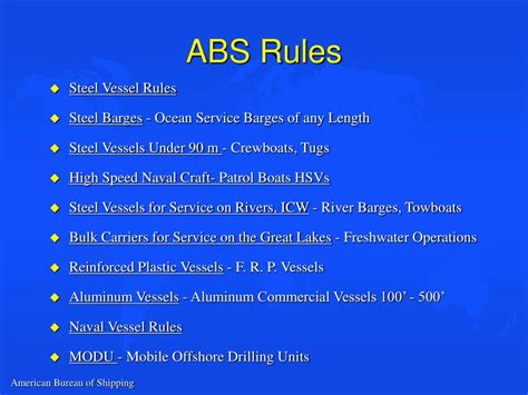 Ppt American Bureau Of Shipping Introduction To Abs Rules Powerpoint