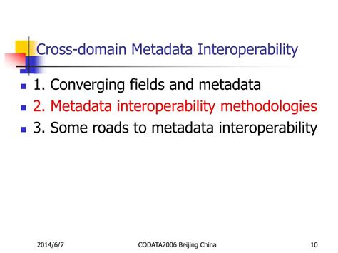 Ppt Cross Domain Metadata Interoperability For Integrated Information Services Powerpoint