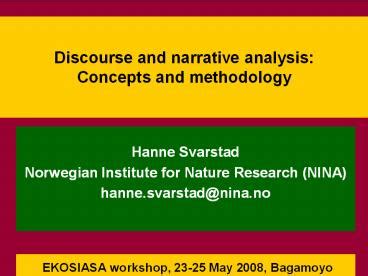 PPT Discourse And Narrative Analysis Concepts And Methodology PowerPoint Presentation Free