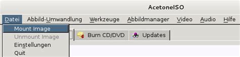 Debian Iso Datei Unter Kde Mittels Acetoneiso öffnen Einbinden Taste