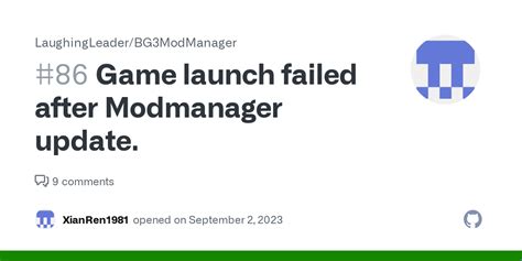 game launch failed after modmanager update · issue 86