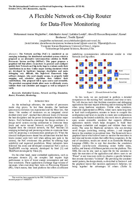 Pdf A Flexible Network On Chip Router For Data Flow Monitoring