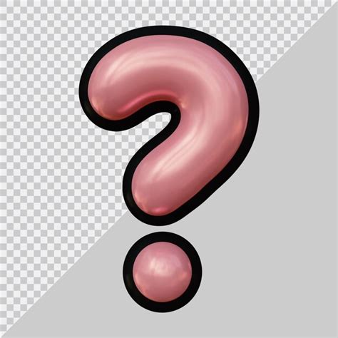 Signo de interrogación o símbolo de pregunta en render 3d Archivo PSD Premium