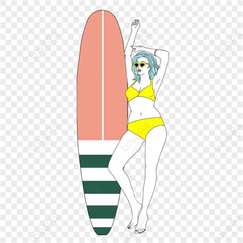 해변 수영복 일러스트 서핑 소녀바닷가대양파도타기 Png 일러스트 무료 다운로드 Lovepik