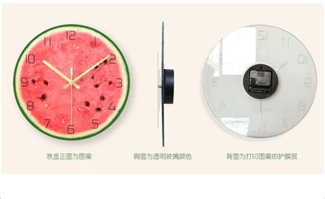 Североевропейский стиль гостиная креативные настенные часы эмультационные фрукты немой часы
