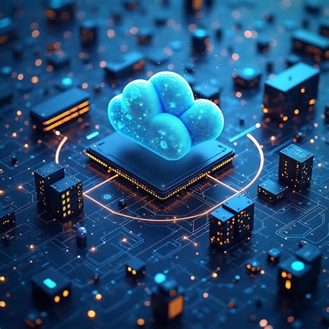 Futuristic Aidriven Cloud Optimization Premium Ai Generated Image