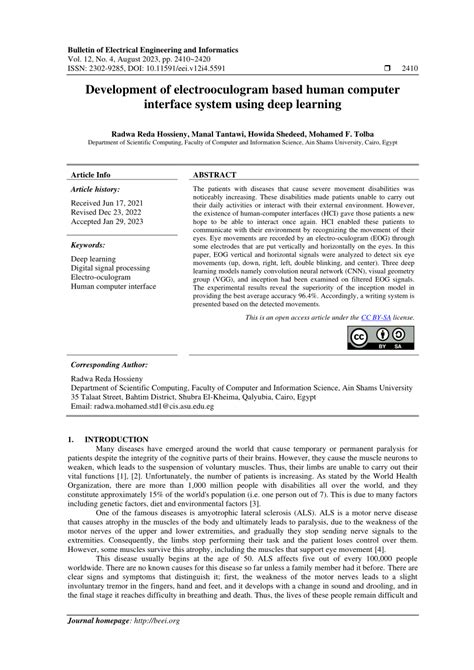 pdf development of electrooculogram based human computer interface