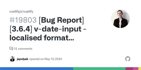 Bug Report 364 V Date Input Localised Format Support · Issue