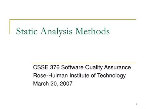ppt static analysis methods powerpoint presentation free download