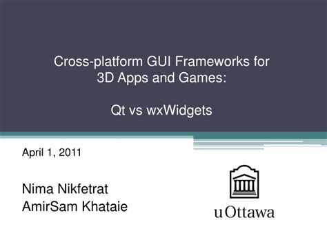 Ppt Cross Platform Gui Frameworks For 3d Apps And Games Qt Vs