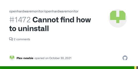 Cannot Find How To Uninstall · Issue 1472 · Openhardwaremonitor