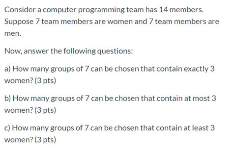 solved consider a computer programming team has 14 members