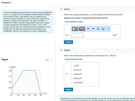 Solved Problem 1 1 Of 4 Here Is A Plot Of Velocity Versus