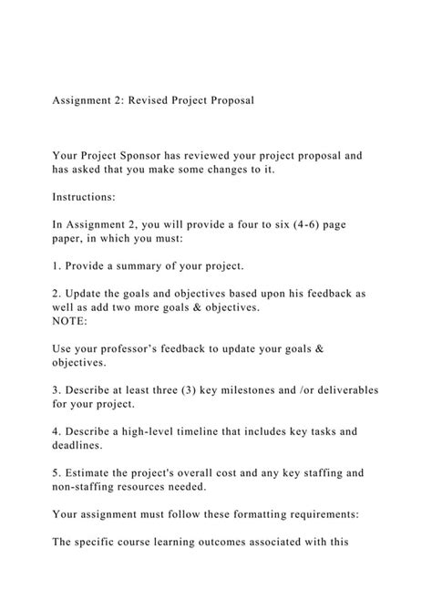 Assignment 2 Revised Project Proposalyour Project Sponsdocx Homework