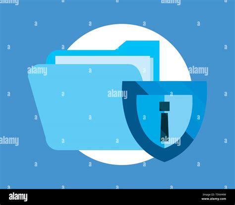 Folder Data Shield Protection Cyber Security Vector Illustration Stock Vector Image Art Alamy