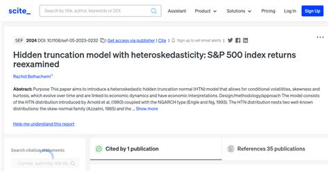 Hidden Truncation Model With Heteroskedasticity Sandp 500 Index Returns