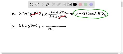 Solved Find The Number Of Moles For Each Mass Of Substance Given A 0