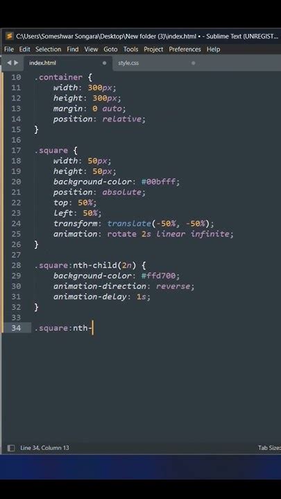 Create A Rotating Squares Animation With Html And Css Html Css