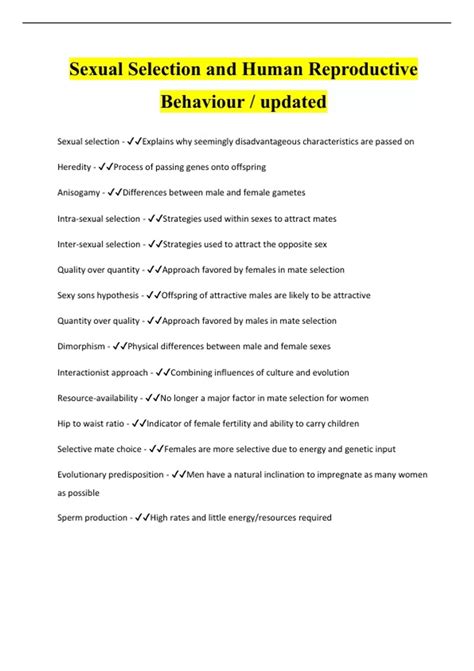 Sexual Selection And Human Reproductive Behaviour Updated Sexual