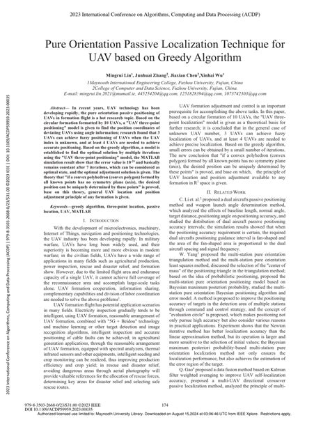 Pdf Pure Orientation Passive Localization Technique For Uav Based On
