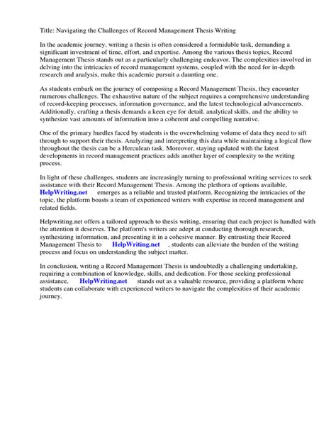 Record Management Thesis Download Free Pdf Electronic Health Record