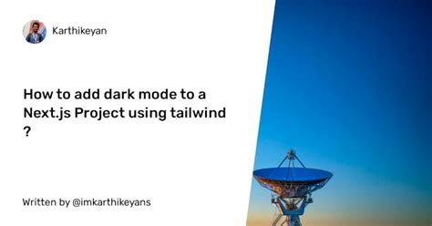 how to add dark mode to a next js project using tailwind devdojo